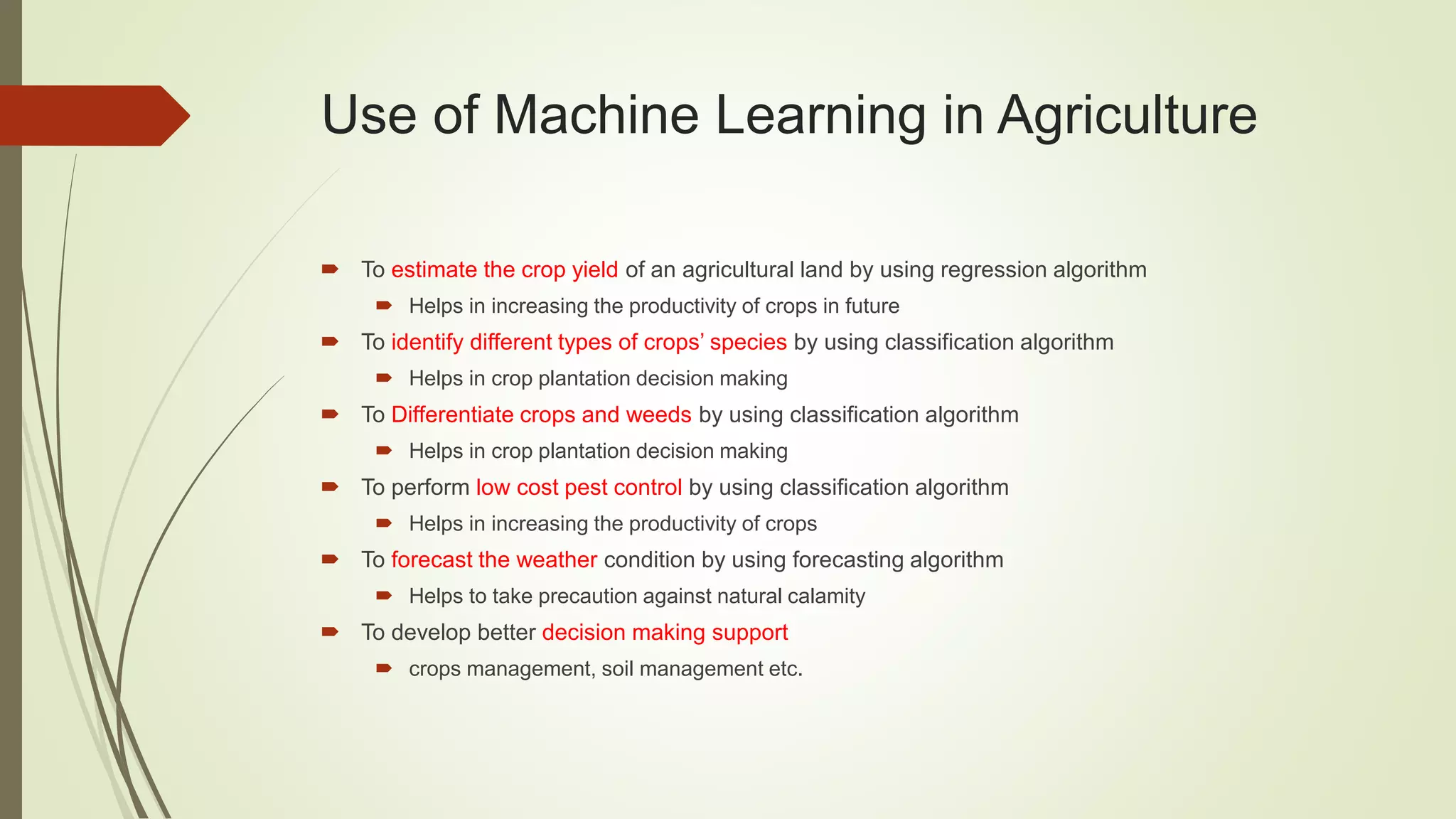Machine Learning in Agriculture Module 1 | PPTX