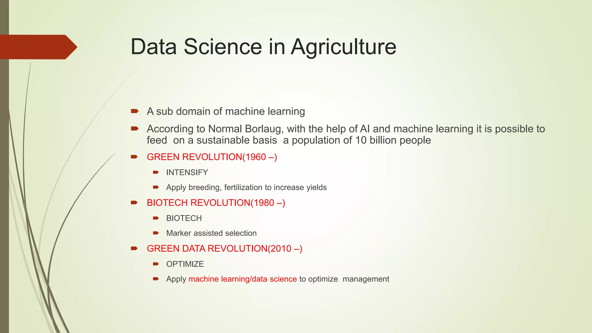 Machine Learning in Agriculture Module 1 | PPTX