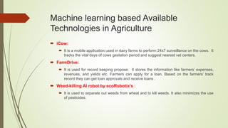Machine Learning in Agriculture Module 1 | PPTX