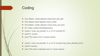 Machine Learning in Agriculture Module 3: linear regression | PPTX