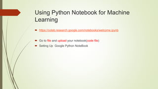 Machine Learning in Agriculture Module 3: linear regression | PPTX