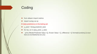 Machine Learning in Agriculture Module 3: linear regression | PPTX