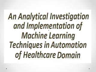 Machine learning in disease diagnosis | PPTX