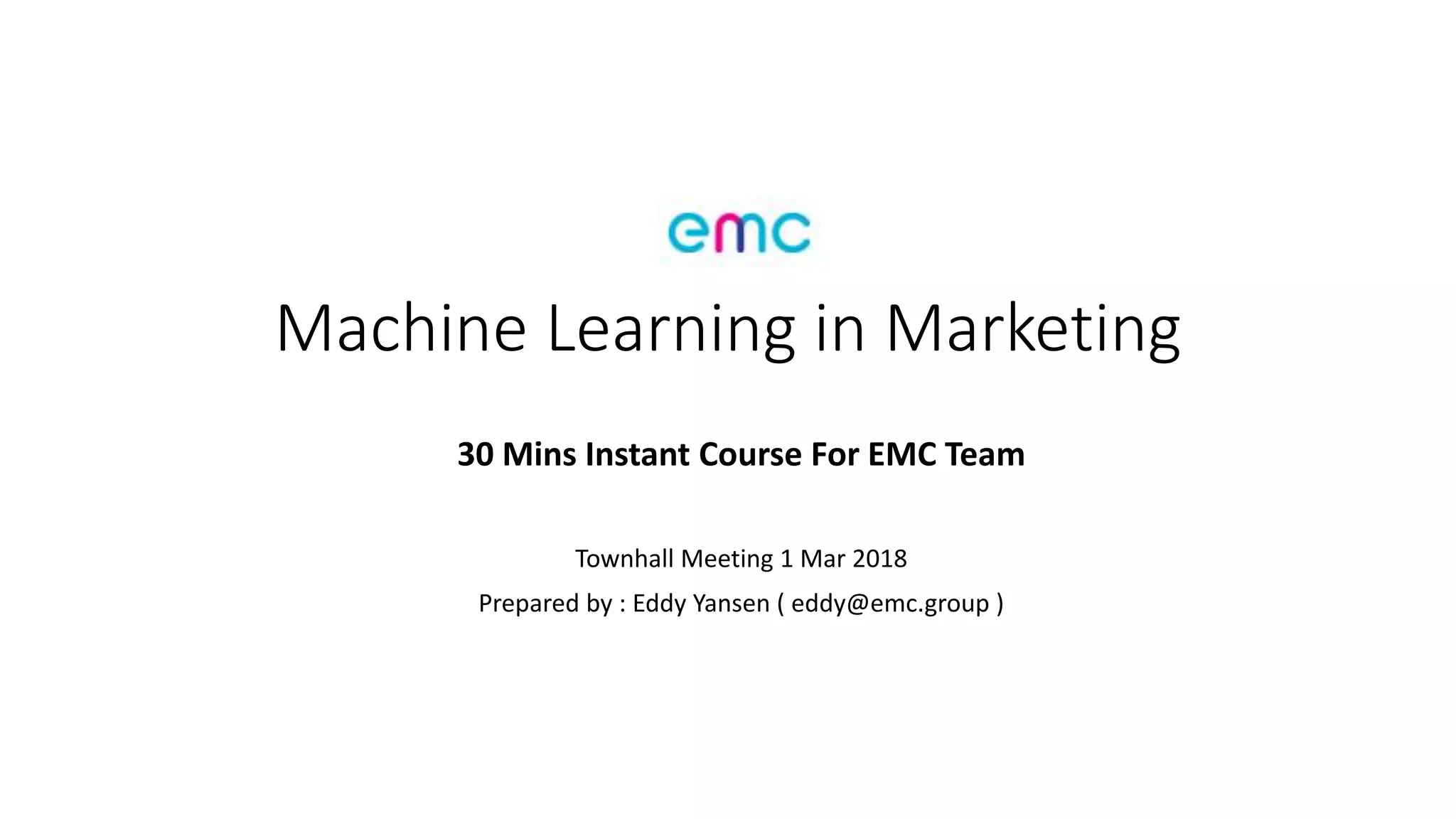 Machine learning in marketing | PPTX