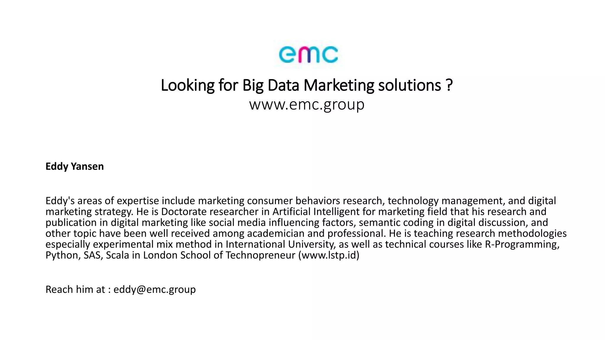 Machine learning in marketing | PPTX