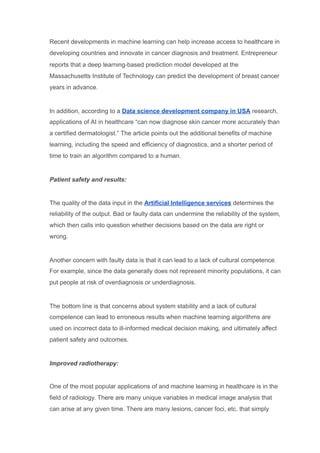 Machine learning in medical sector | PDF