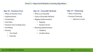 Machine learning in python course contents | PPT