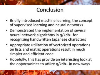 Machine Learning in q/kdb+ - Teaching KDB to Read Japanese | PDF ...