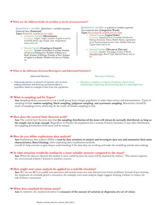Machine Learning Machine Learning Interview | PDF