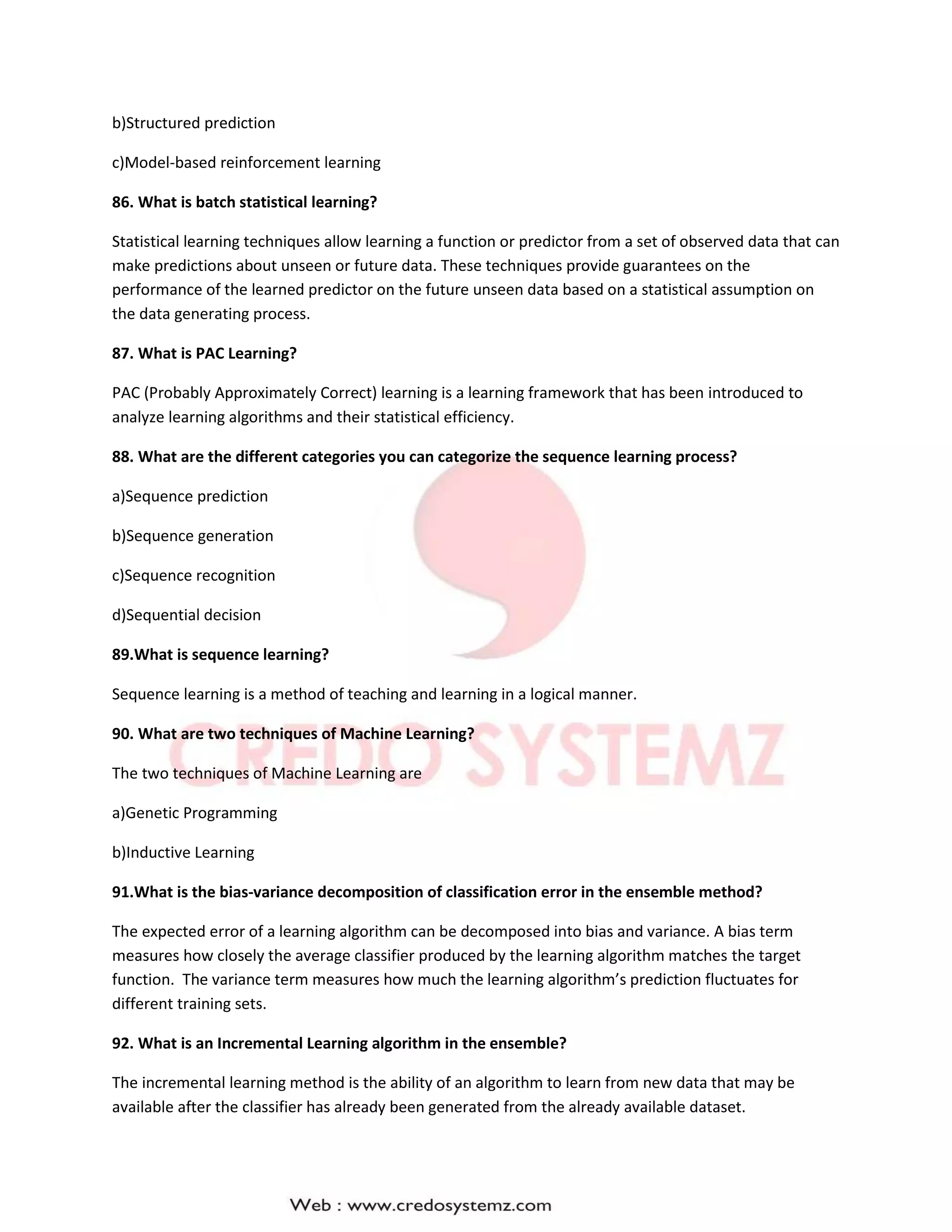 Machine learning interview questions and answers | PDF | Computing ...