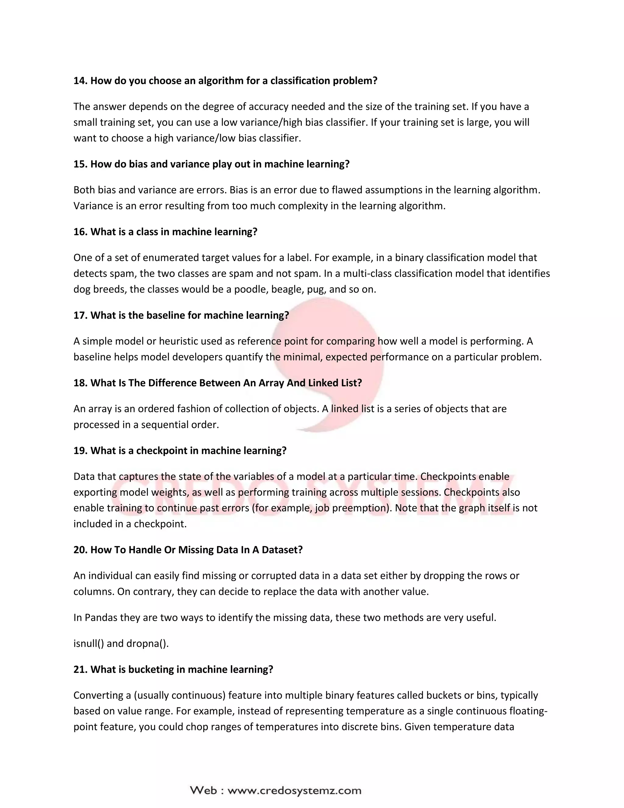 Machine learning interview questions and answers | PDF | Computing ...