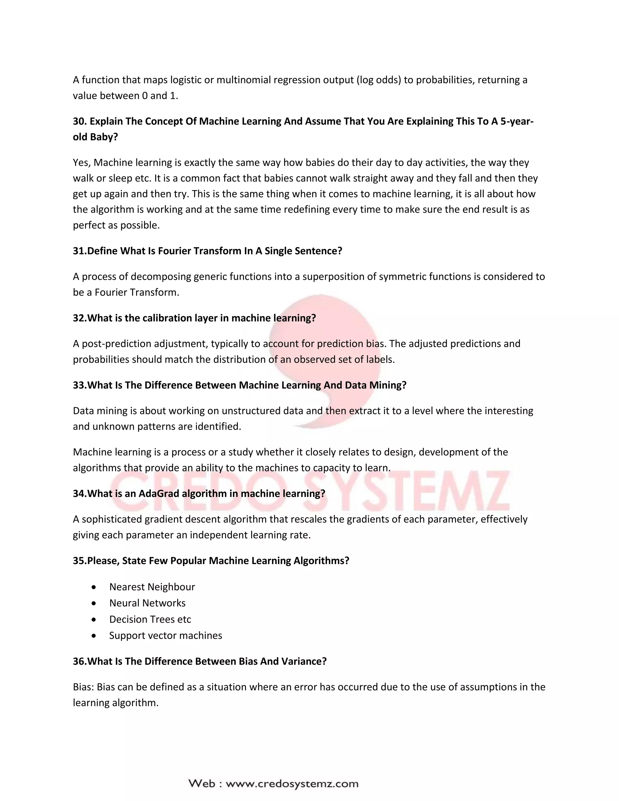 Machine learning interview questions and answers | PDF | Computing | Technology & Computing