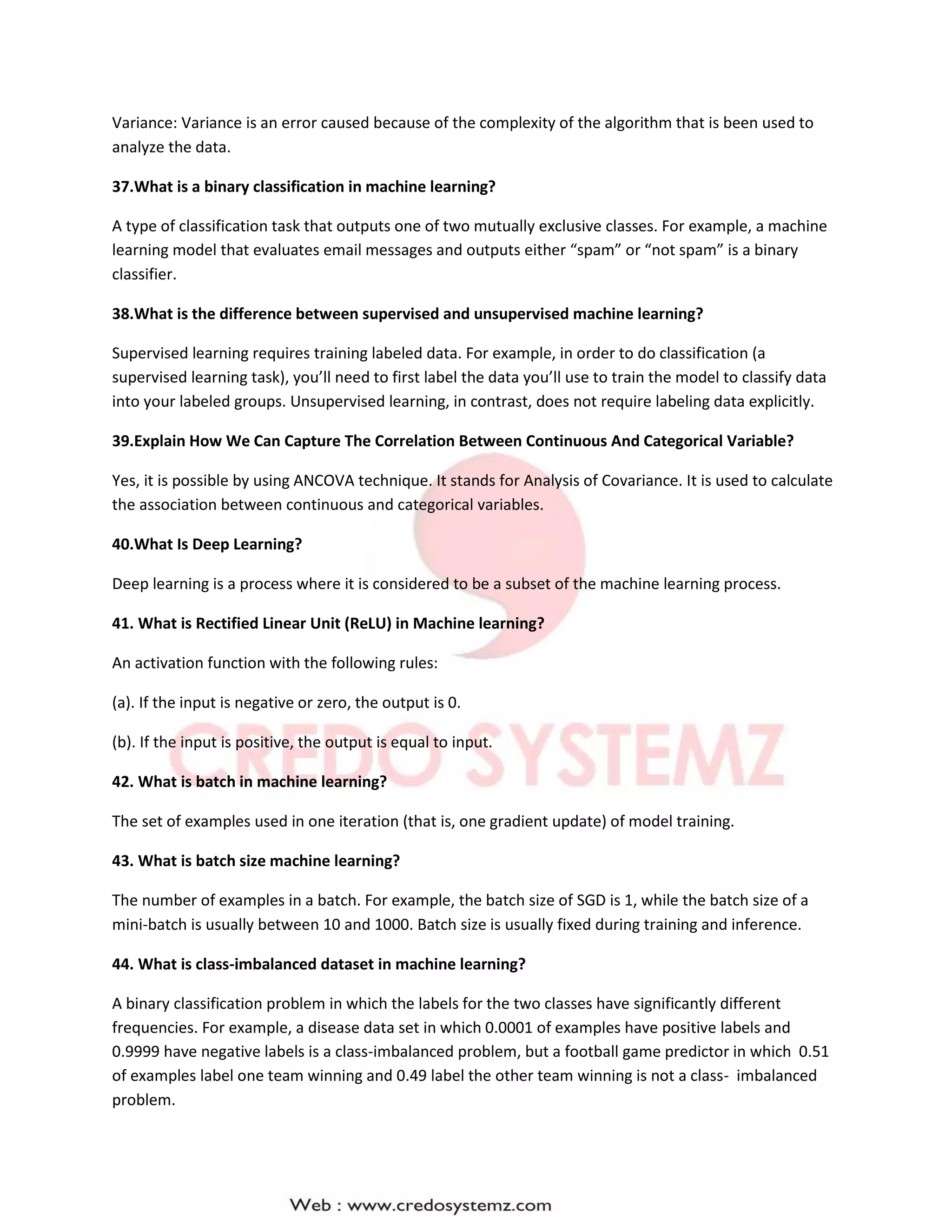 Machine learning interview questions and answers | PDF | Computing ...