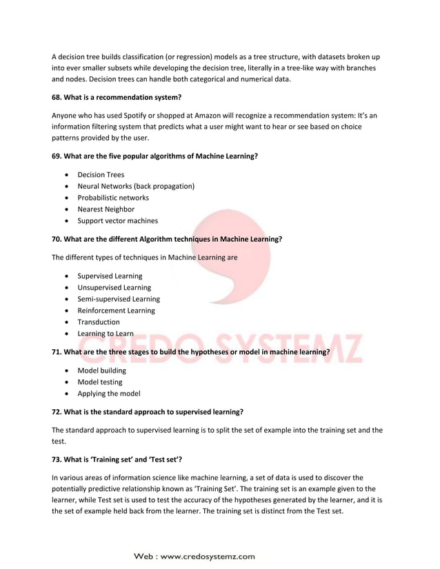 Machine learning interview questions and answers | PDF | Computing | Technology & Computing
