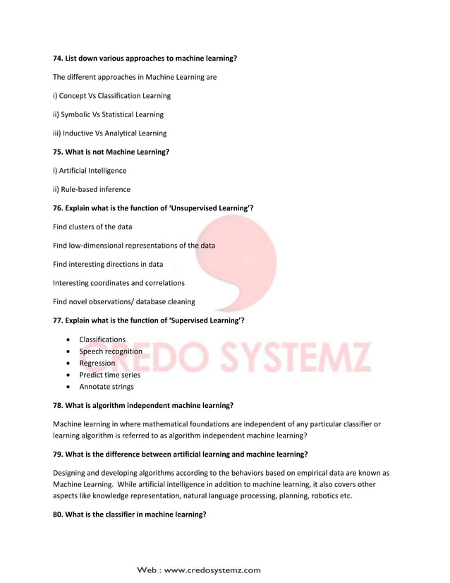 Machine learning interview questions and answers | PDF | Computing | Technology & Computing