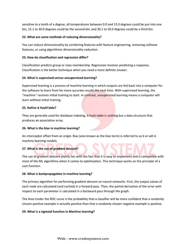 Machine learning interview questions and answers | PDF | Computing | Technology & Computing