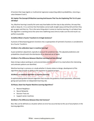 Machine learning interview questions and answers | PDF | Computing ...