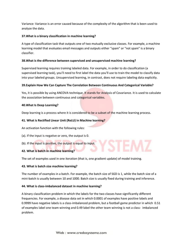 Machine learning interview questions and answers | PDF | Computing ...