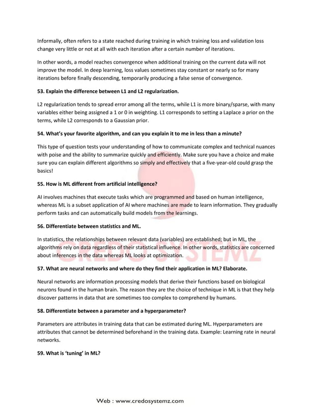 Machine learning interview questions and answers | PDF | Computing ...