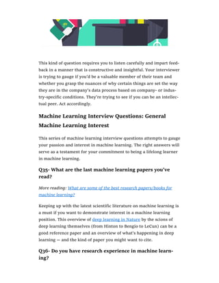 Machine Learning Interview Questions Answers | PDF