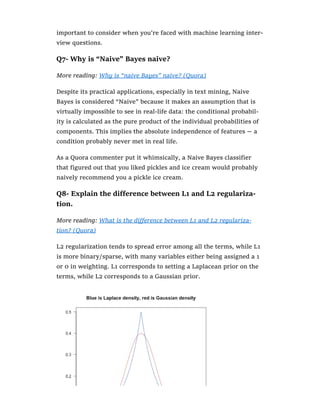 Machine Learning Interview Questions Answers | PDF
