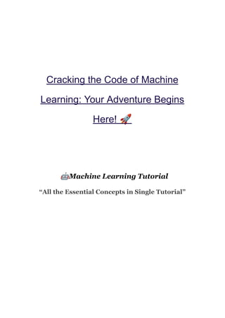 MachineLearningIntroductionfor Beginners | PDF