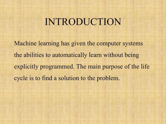 MACHINE LEARNING LIFE CYCLE | PPT