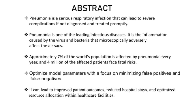 MACHINE LEARNING MODEL FOR PNEUMONIA DETECTION FROM CHEST.pptx | Lung ...