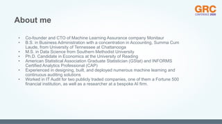 GRC 2020 - IIA - ISACA Machine Learning Monitoring, Compliance and ...
