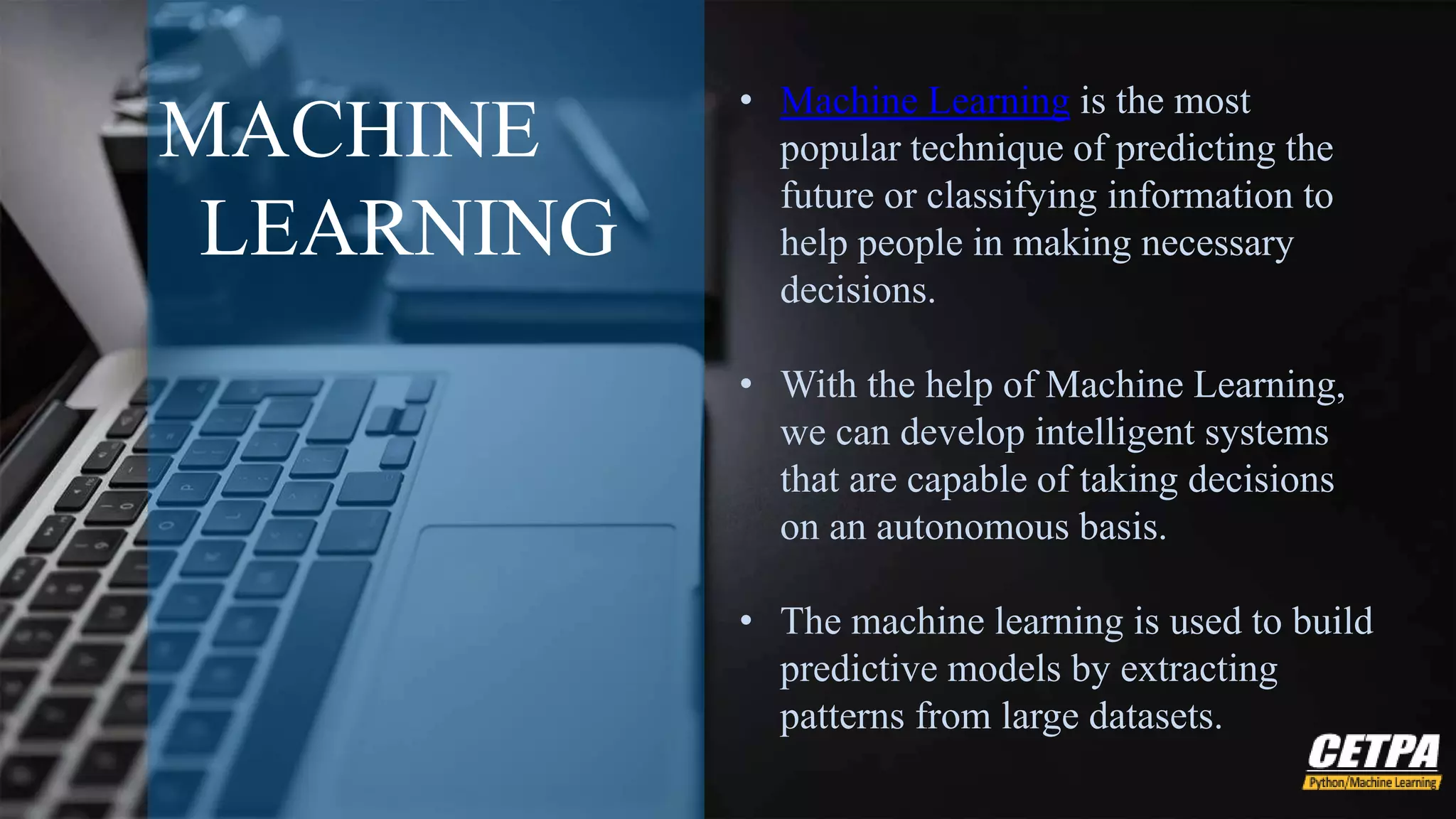 Machine learning overview | PPTX