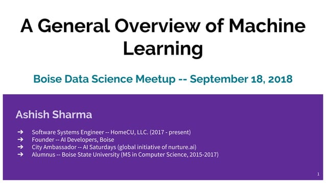 A General Overview of Machine Learning | PPT