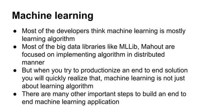 Machine learning pipeline with spark ml | PPT