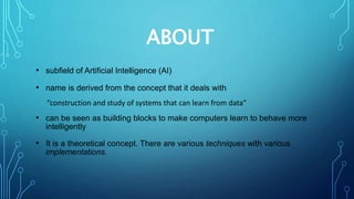 Introduction to Machine learning ppt | PPTX