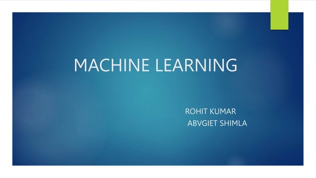 MACHINE LEARNING PPT(ML) rohit.pptx