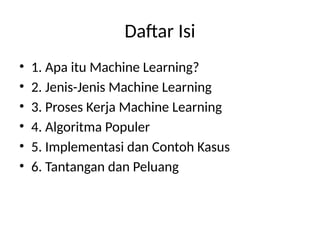 Machine Learning Pengenalan dan implementasi | PPTX