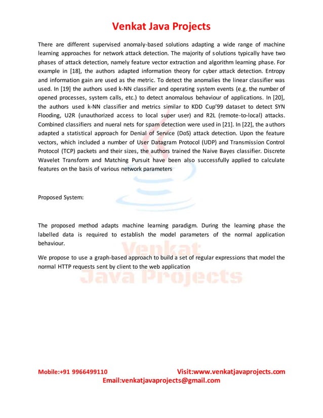 Machine learning techniques applied to detect cyber attacks on web applications | DOCX