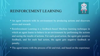Machine Learning techniques used in AI. | PPTX