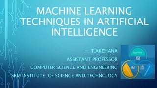 Machine Learning techniques used in AI. | PPT