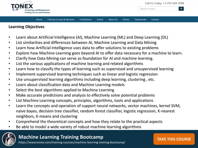 Machine Learning Training Bootcamp | PPTX