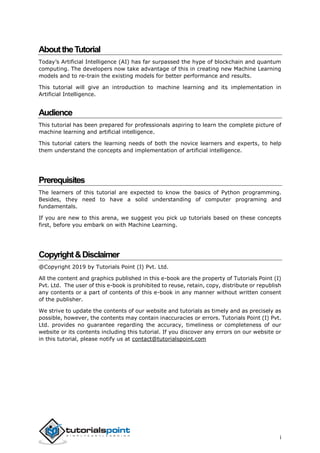 Machine learning tutorial | PDF