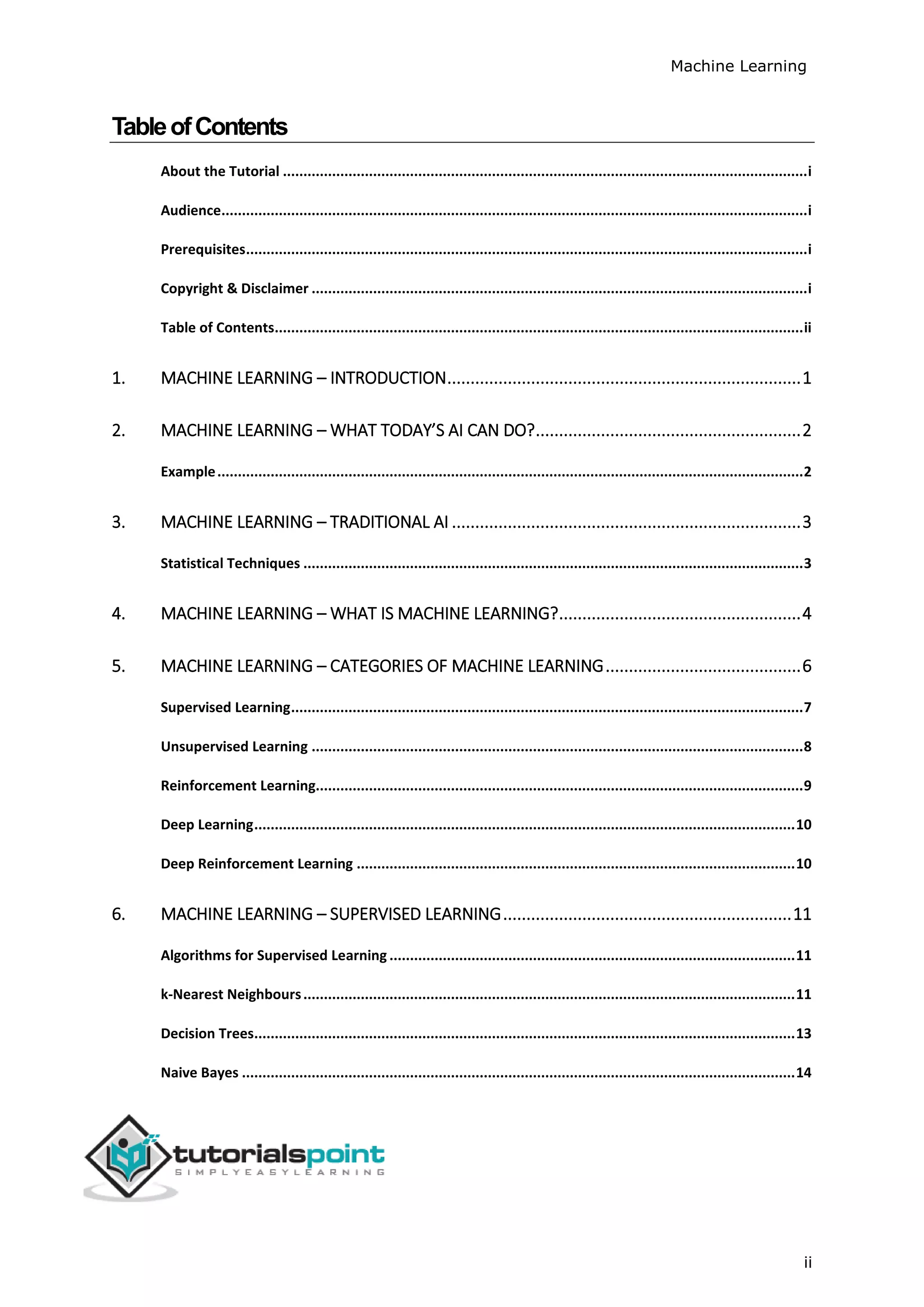 Machine learning tutorial | PDF