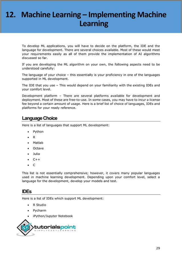 Machine learning tutorial | PDF