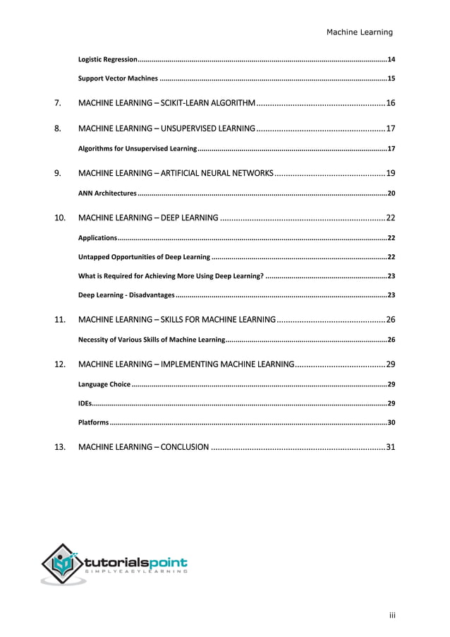 Machine learning tutorial | PDF