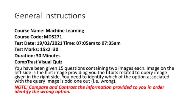 Machine learning visual_quiz | PPT
