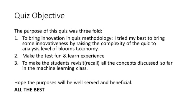 Machine learning visual_quiz | PPT