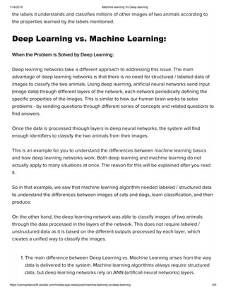 Machine learning vs deep learning | PDF