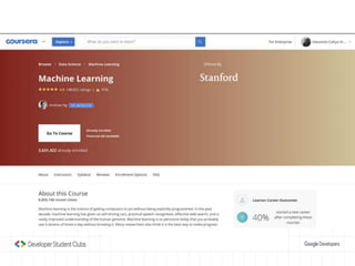 Machine Learning Workshop Presentation | PPTX