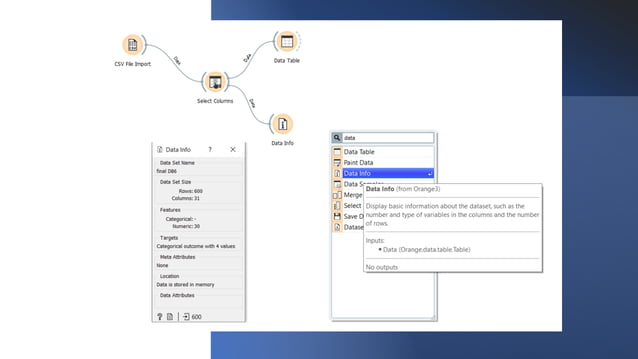 Machine learning workshop using Orange datamining framework | PPTX