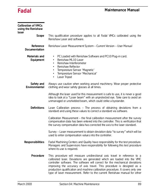 Fadal Maintenance Manual | PDF