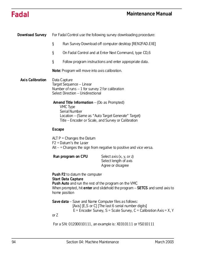Fadal Maintenance Manual | PDF